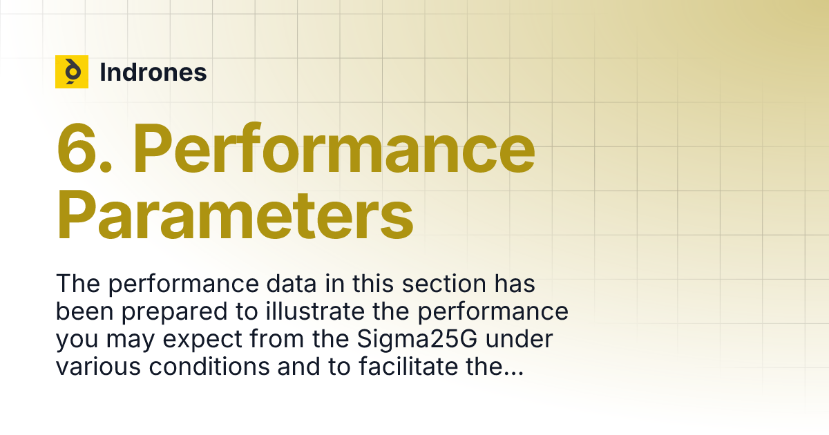 6. Performance Parameters | Indrones