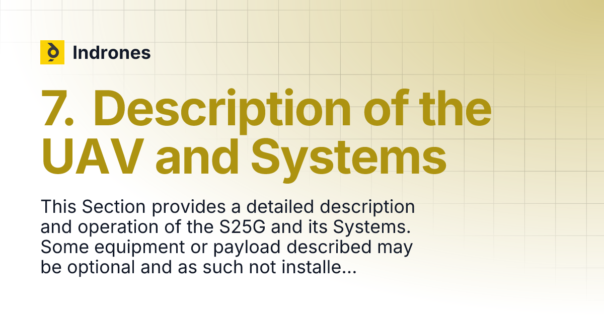 7. Description of the UAV and Systems | Indrones